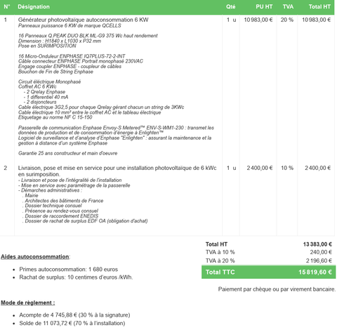 Avis sur devis 5kwc env. dans l'Aisne (02) - Page 2 - Forum photovoltaïque